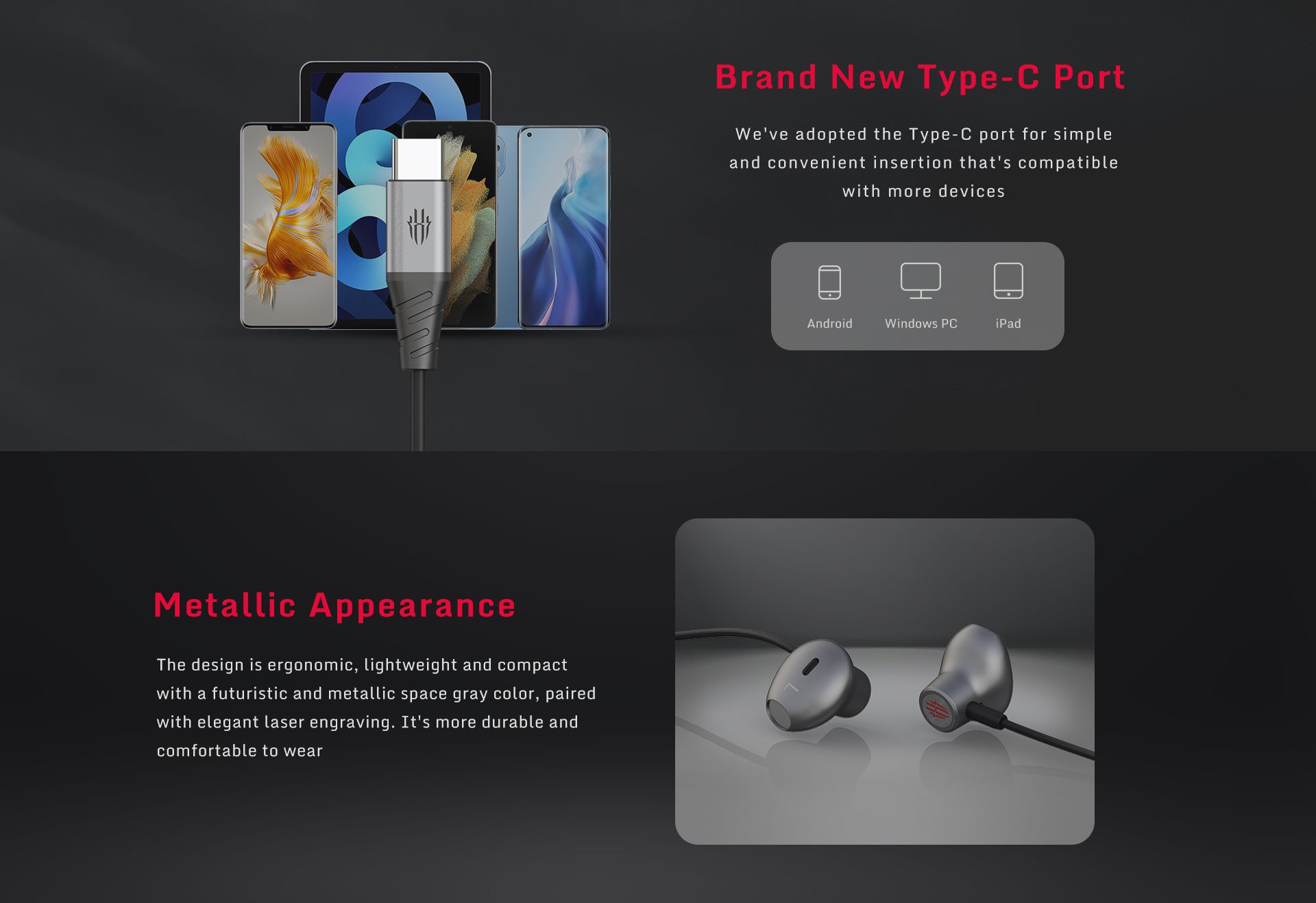 REDMAGIC Magic Sound Earphones(USB-C)- REDMAGIC (Global)